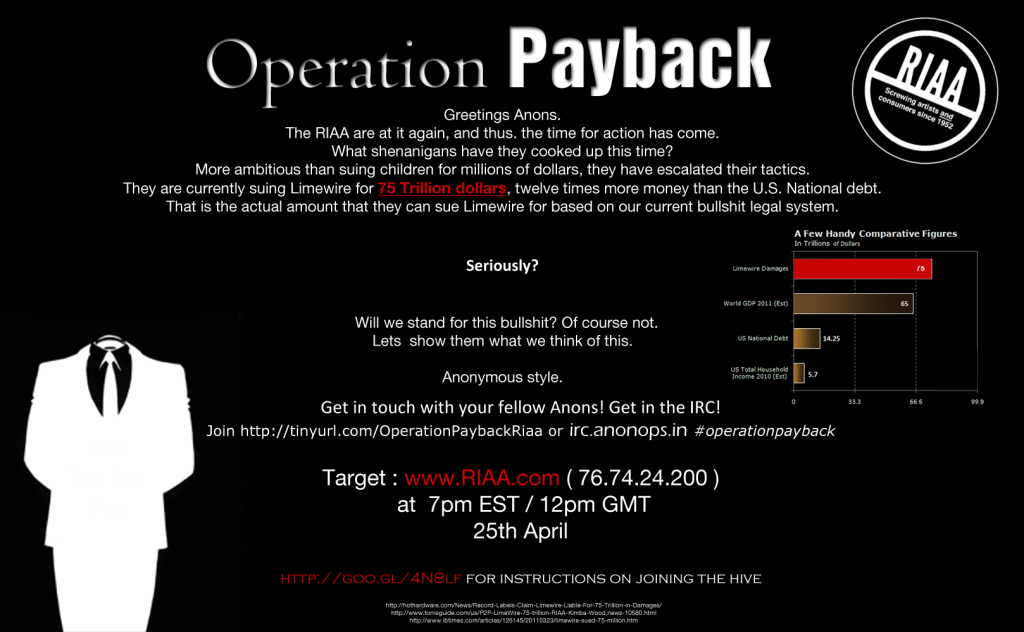 Operation: Payback w/ RIAA - #OperationPayback #OpPayback